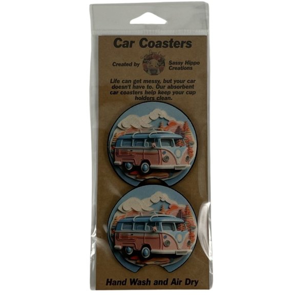Sassy Hippo Creations | Accents | Car Coasters Vintage Volkswagen ...
